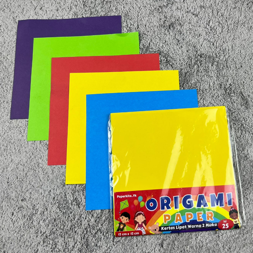 Jual KERTAS ORIGAMI 12 X 12 cm KERTAS LIPAT KERTAS WARNA ISI 25 LEMBAR Fluorescent Paper KECIL ...
