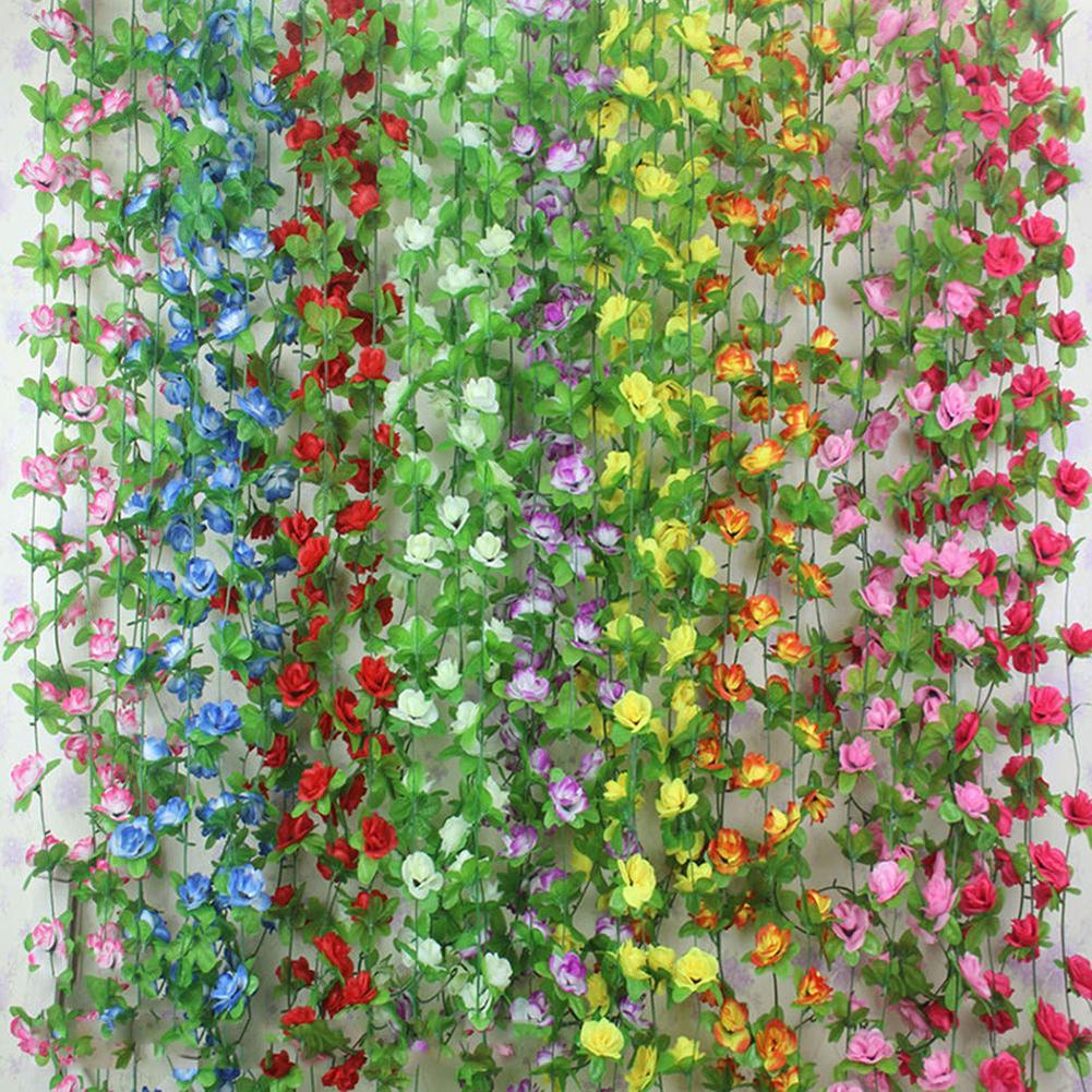 Jual 2,4 meter, 1,2 meter Bunga Rambat Mawar 4 cm Artificial Flower ...