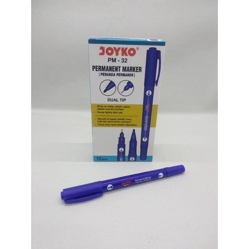 Jual Joyko Spidol Permanent Marker Dual Tip Spidol Pulpen | Shopee ...