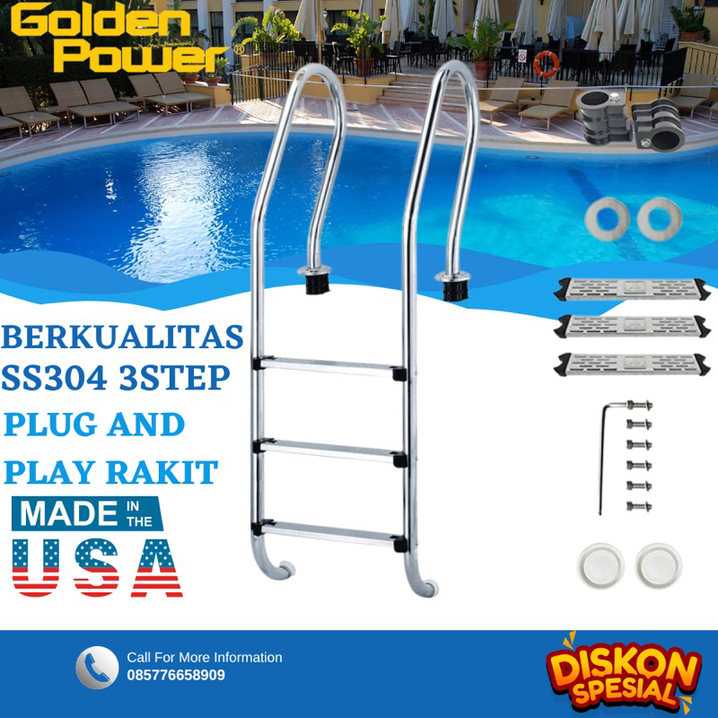 Jual Tangga Stainless Kolam Renang 3 Trap Rakit / Tangga Kolam Import ... Jual Tangga Stainless Kolam Renang 3 Trap Rakit / Tangga Kolam Import ...