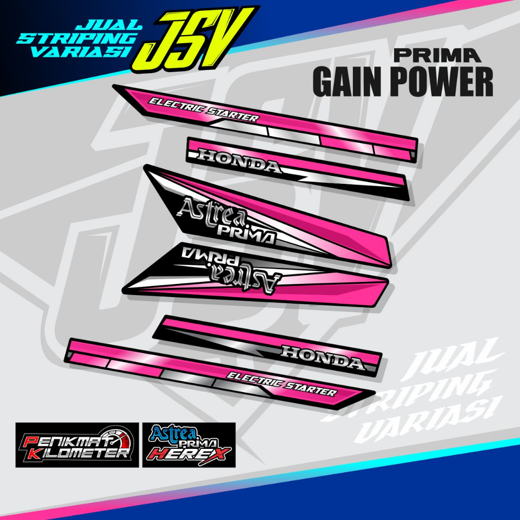 Jual Striping Astrea Prima GAIN POWER Stiker set Astrea Prima Variasi ...