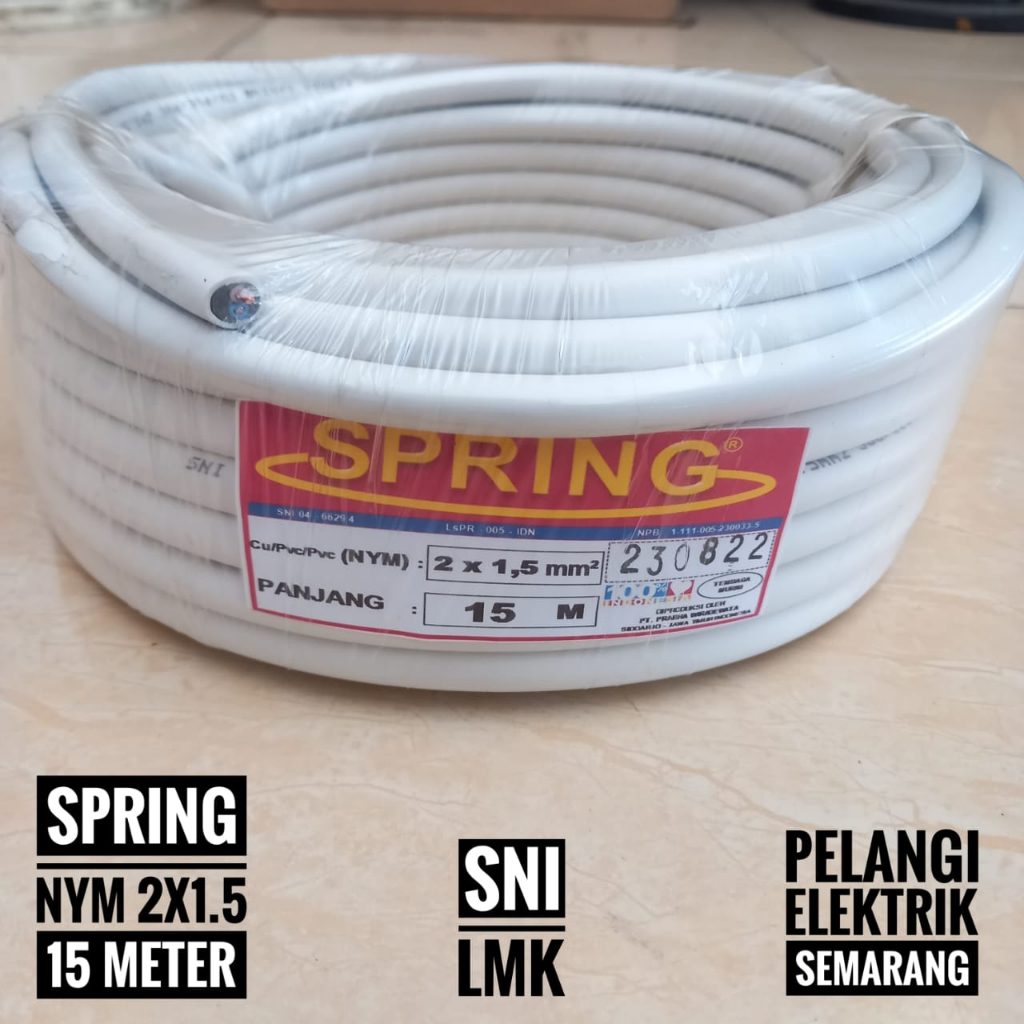 Jual SPRING Kabel Listrik NYM 2x1.5 2x1,5 Kawat Tembaga SNI LMK - 15 ...