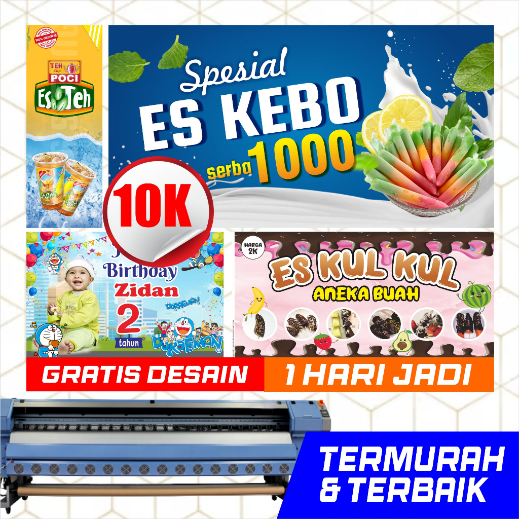 Jual Banner Spanduk ulang tahun Es Kul Kul Warung Sosis Capcin Konter ...