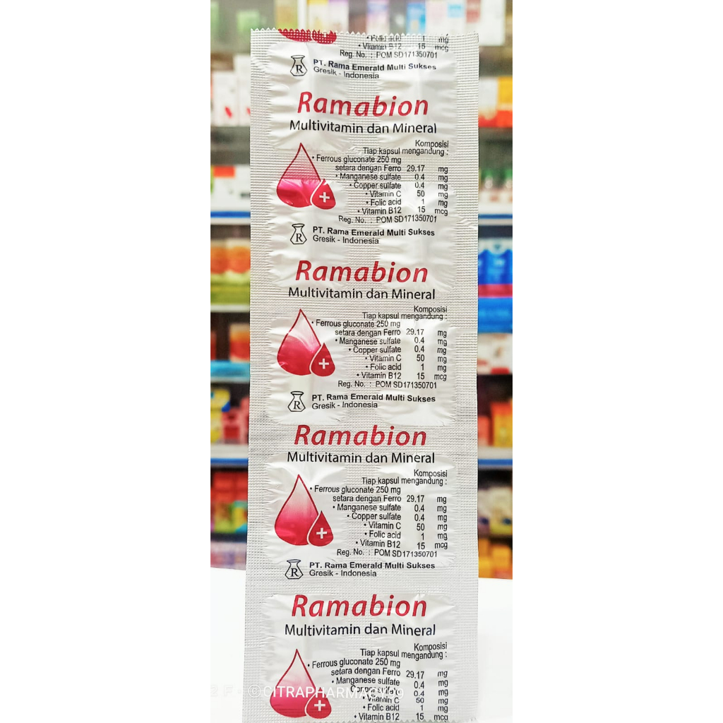 Jual Ramabion 𝟏 𝐒𝐓𝐑𝐈𝐏 𝐈𝐒𝐈 𝟏𝟎 𝐊𝐀𝐏𝐒𝐔𝐋 - Suplemen Tambah Darah | Shopee ...