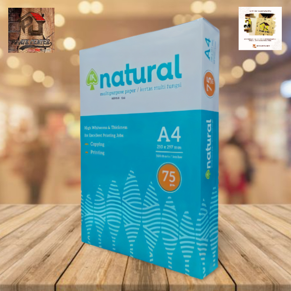 Jual Kertas HVS PUTIH A4 75gsm NATURAL ALL SERIES (500L/1 RIM) tbk ...