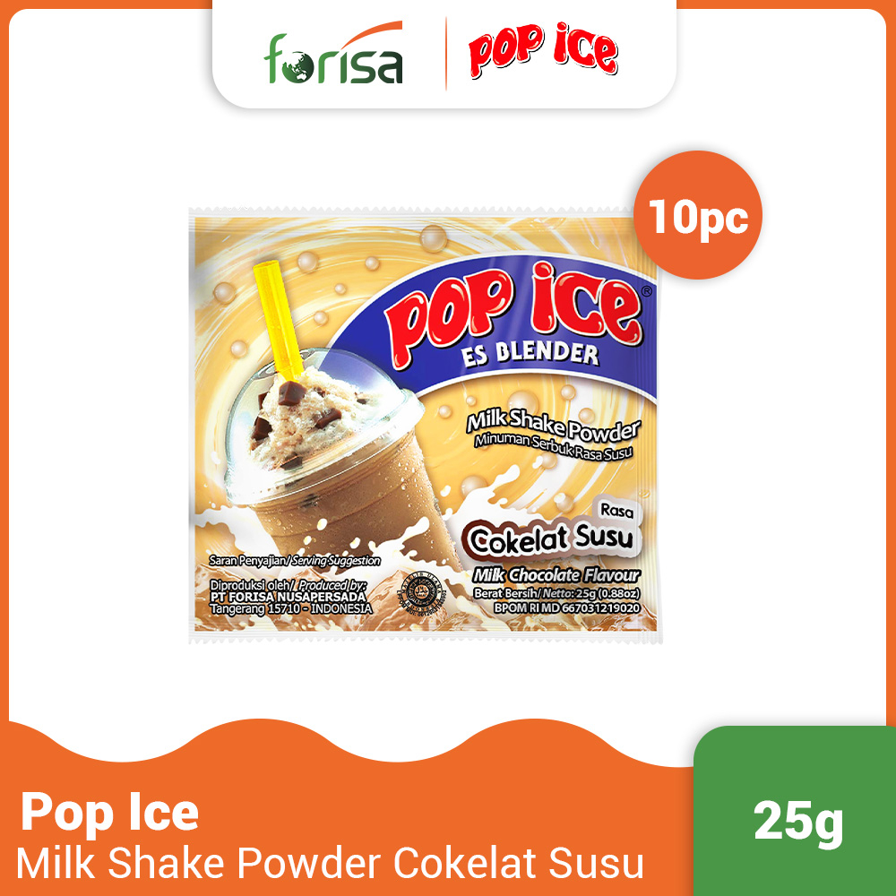 Jual Pop Ice Milk Shake Powder Cokelat Susu 25 gr 10 Pcs | Shopee Indonesia
