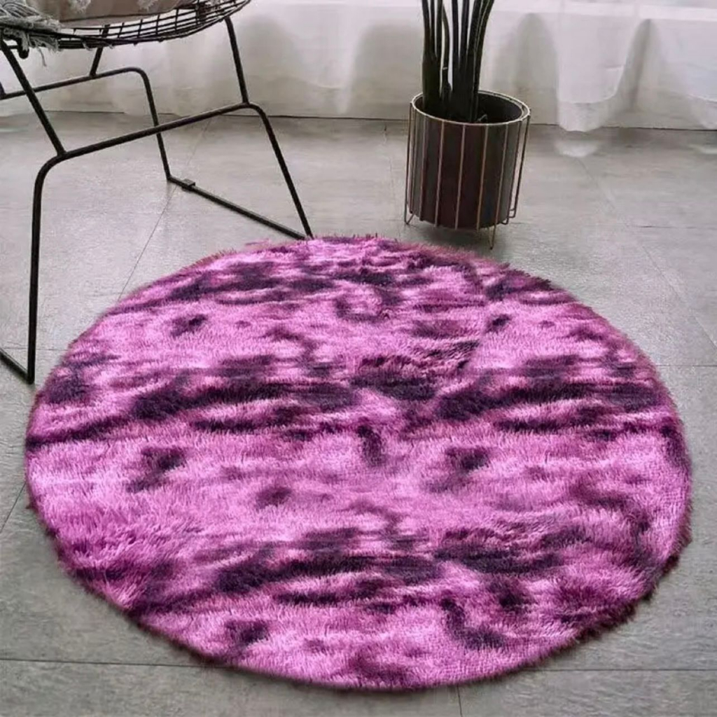 Jual Karpet Bulat Ombre & Motif Warna Diamater 100cm/Karpet Bulu Lantai ...