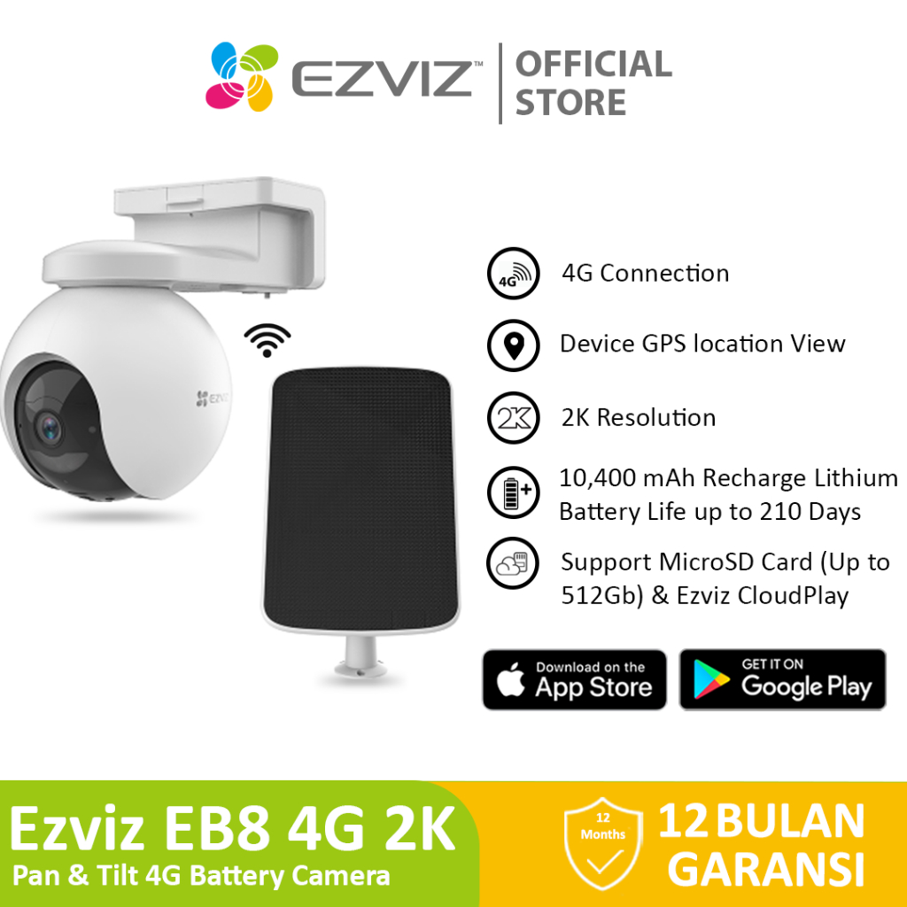 Jual Ezviz EB8 4G 2K Smart Home IP Camera Outdoor CCTV | Shopee Indonesia
