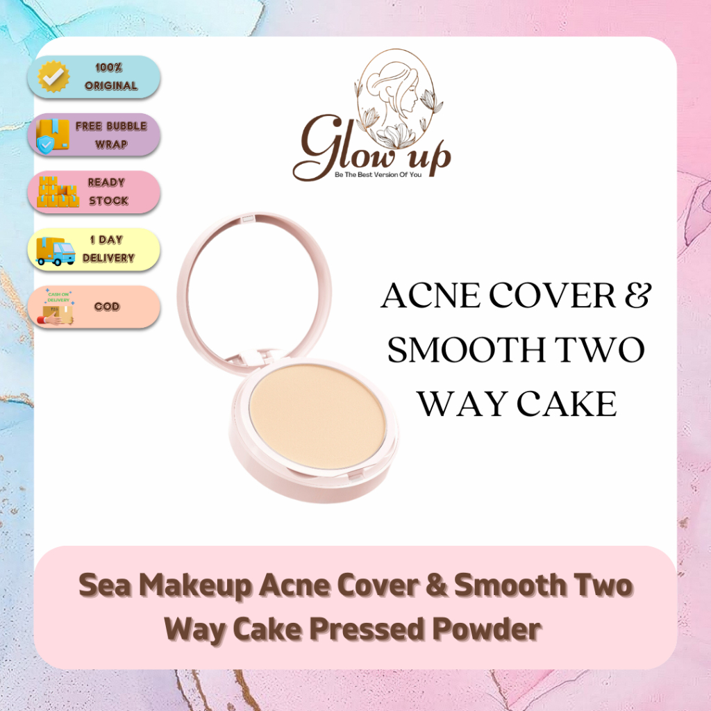 Jual Sea Makeup Acne Cover & Smooth Two Way Cake Pressed Powder and ...