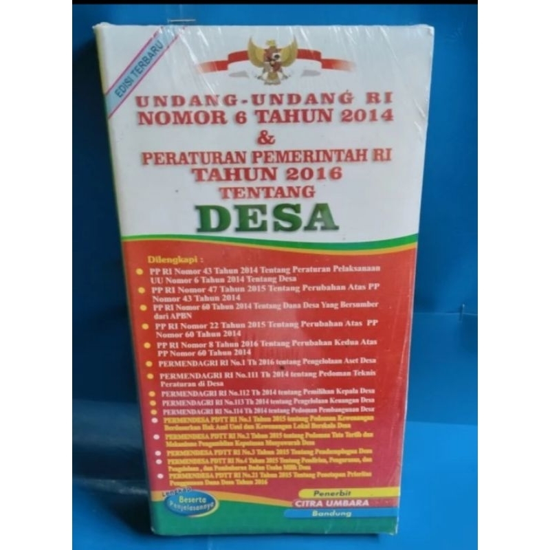 Jual Buku Undang Undang RI no 6 Th 2014 dan PP 2016 Tentang DESA /CIU ORIGINAL | Shopee Indonesia