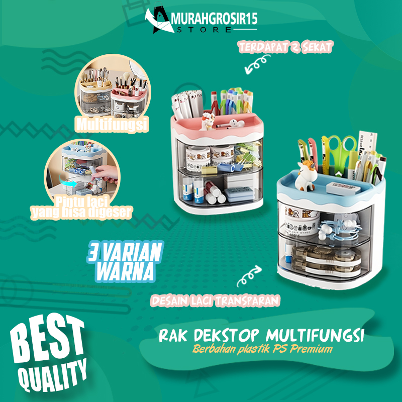 Jual Kotak Tempat Penyimpanan Alat Tulis Organizer Meja Laci 2 Tingkat ...