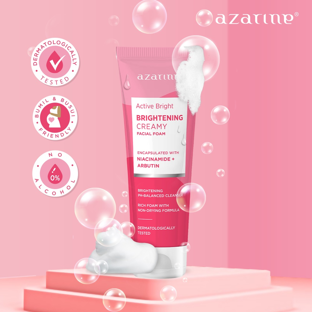 Jual Azarine Active Bright - Brightening Creamy Facial Foam 50gr ...