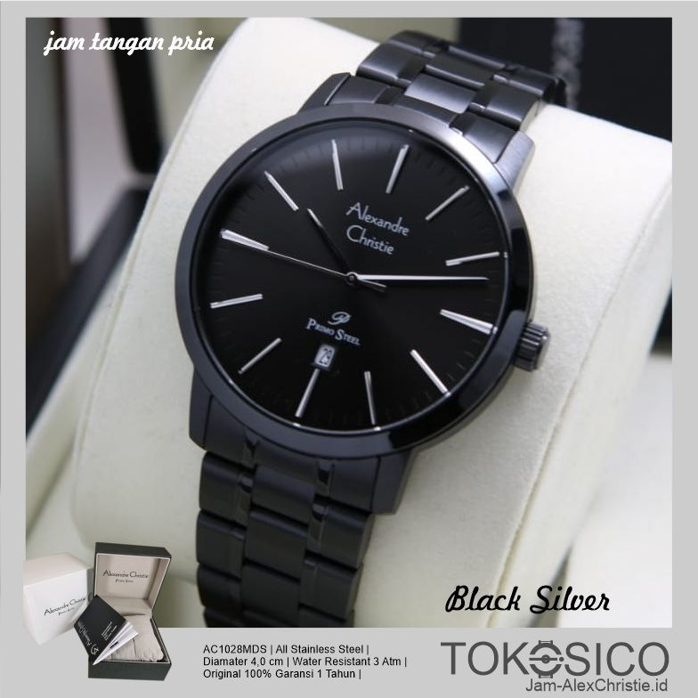 Jual Alexandre Christie ORIGINAL jam tangan pria full black AC1007 ...