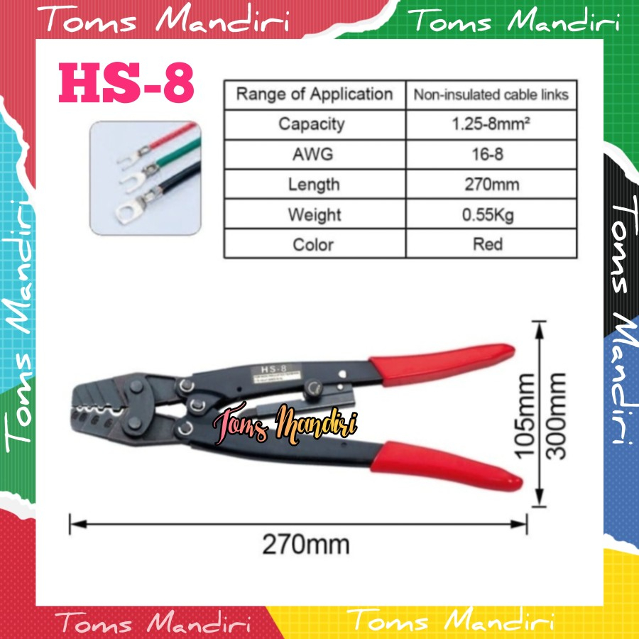 Jual Tang Press Skun HS-8 ( 1.25-8 ) 8mm | Shopee Indonesia