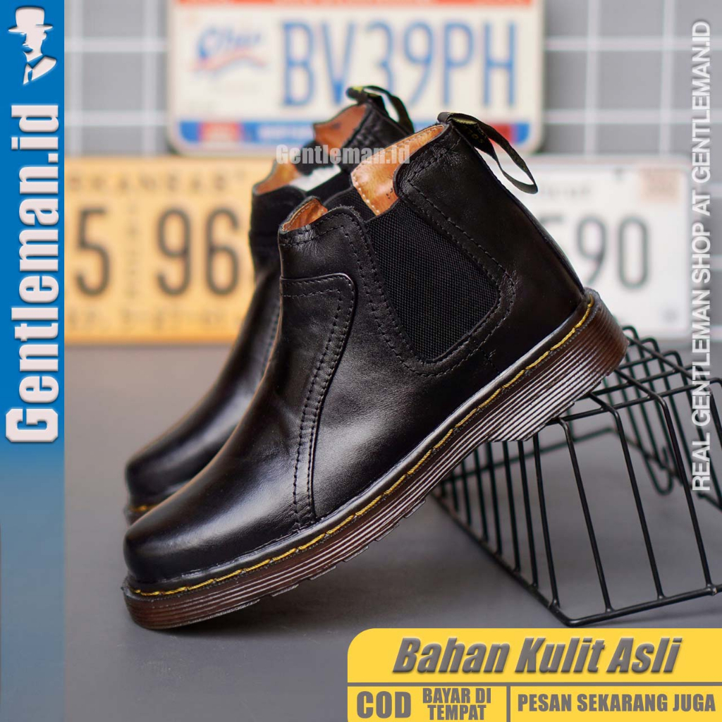 Jual GENTLEMAN Bhopal Sepatu Docmart Pria Hitam Kulit Modern Boots ...