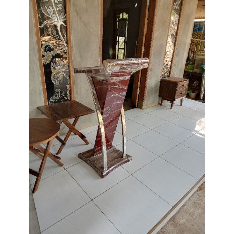 Jual mimbar podium minimalis stainless tiang | Shopee Indonesia