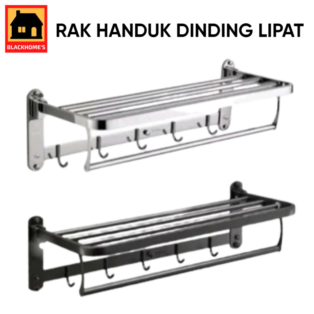 Jual Gantungan Handuk Lipat Stainless Hitam/Black/GantunganLipat ...