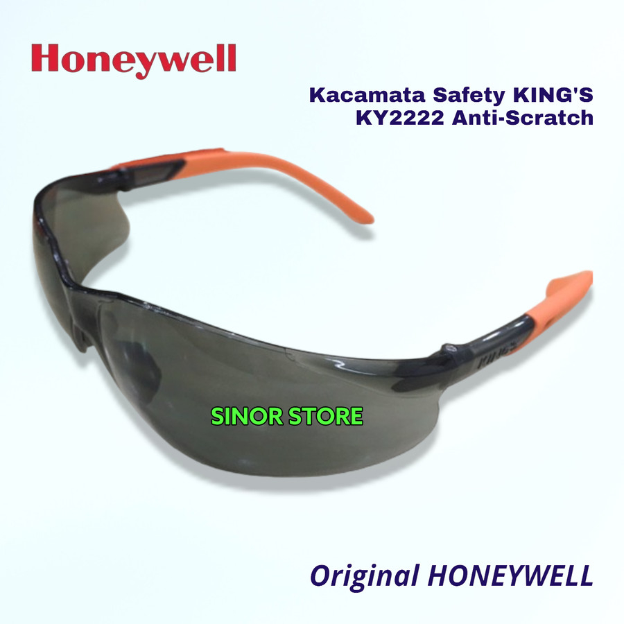 Jual Kacamata Safety KINGS Honeywell KY2222 SMOKE Anti Scratch Anti UV ...