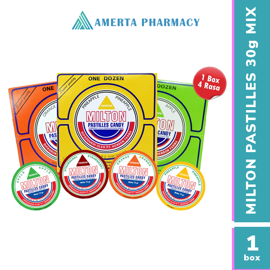Jual Milton Pastilles Candy 30gr Mix 4 Rasa per BOX | Shopee Indonesia