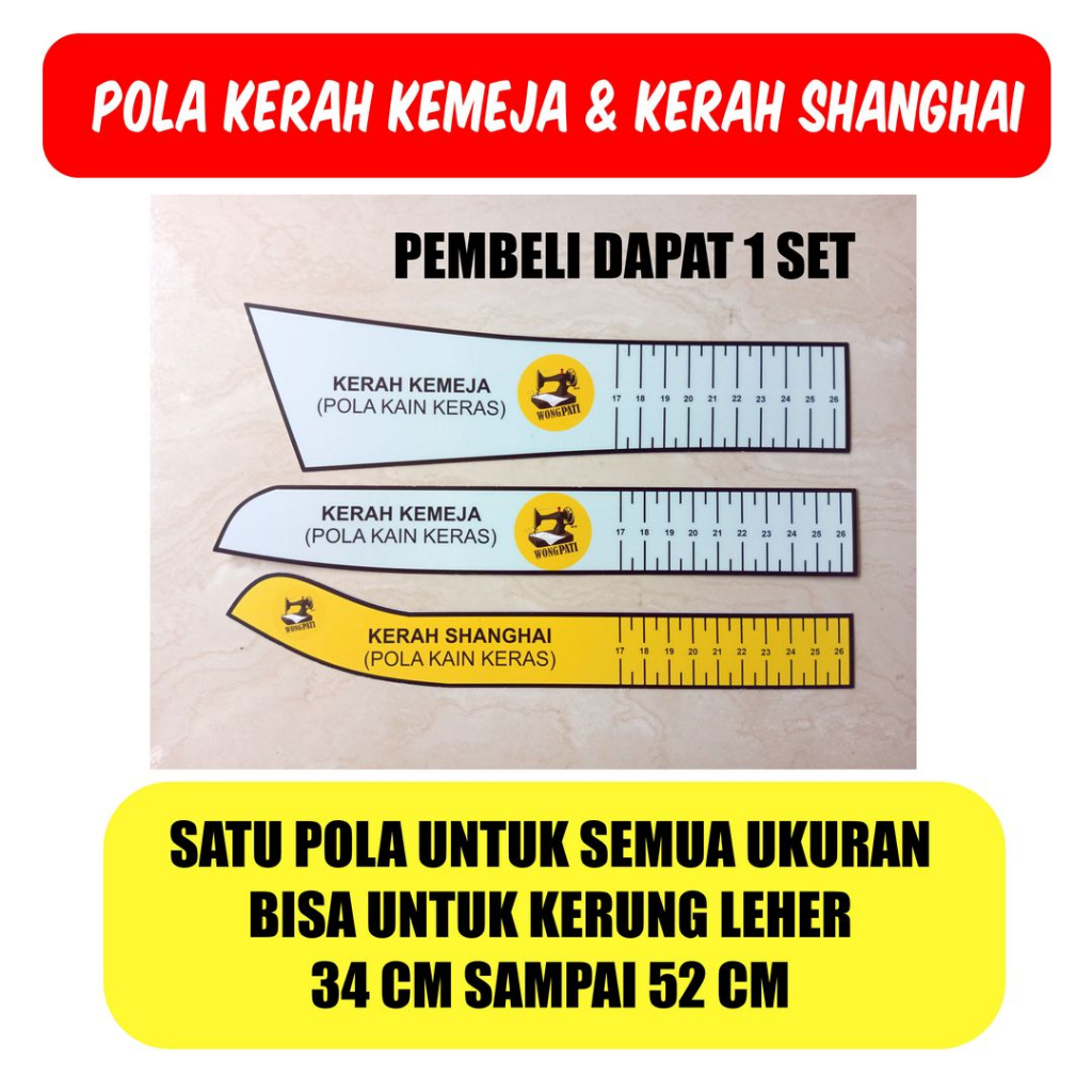 Jual Pola Kerah Kemeja & Pola Kerah Shanghai Pola Instan | Shopee Indonesia