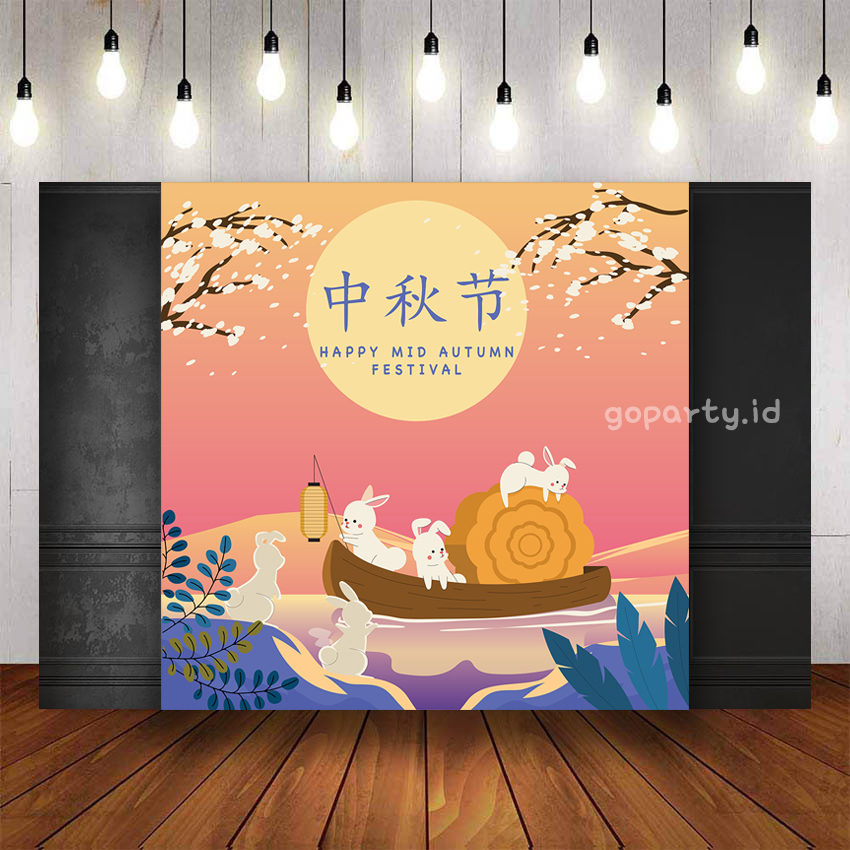 Jual MID AUTUMN FESTIVAL BACKDROP SPANDUK BANNER MOONCAKE KUE BULAN ...