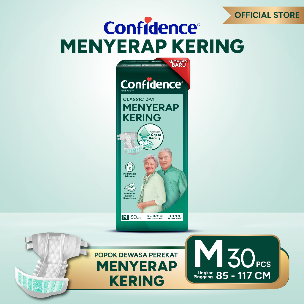 Jual Confidence Popok Dewasa Perekat Classic Day Menyerap Kering M30 ...