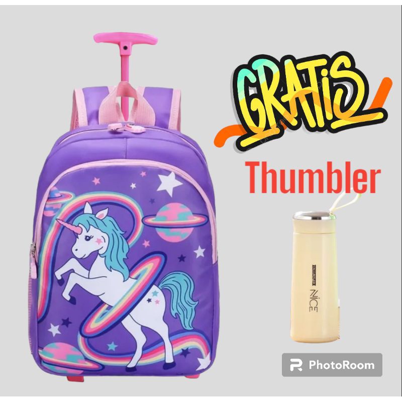 Jual DBS UNICORN NEW Ransel Punggung Tas Trolly Backpack Roda Dorong Karakter Untuk Anak ...