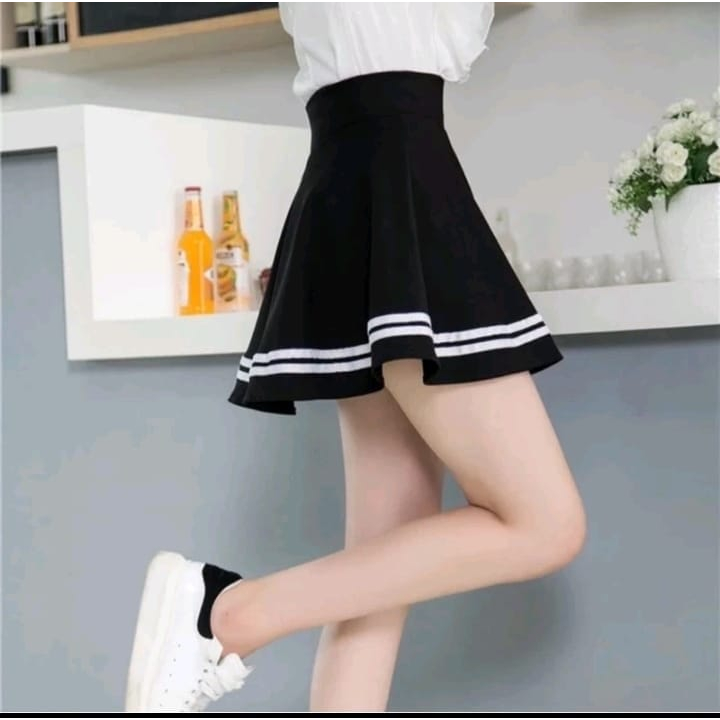 Jual rok olahraga senam gym zumba dancer skirt flare rok mini korea rok ...