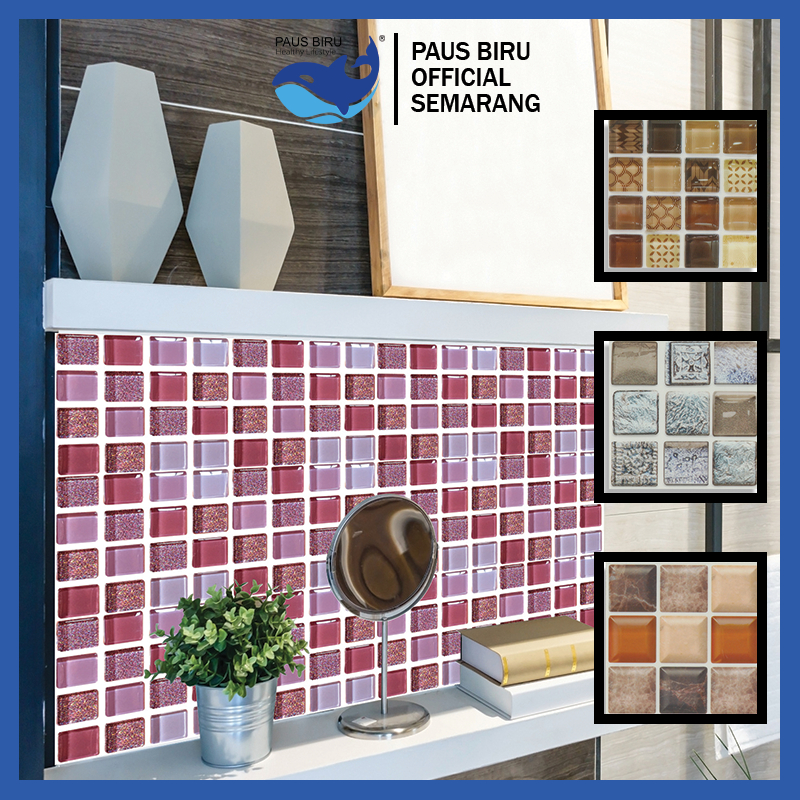 Jual Paus Biru - Sticker Dinding Mosaik 10x10 CM Anti Air Untuk ...