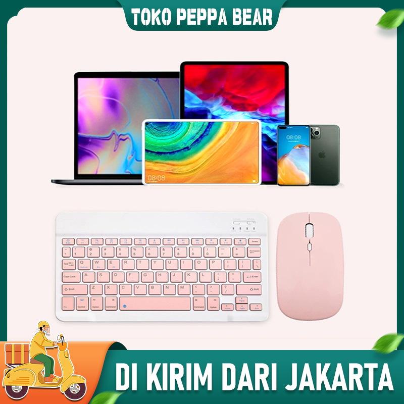 Jual Wireless Bluetooth Keyboard Mouse Combo Usb Office Silent Click Laptop Nirkabel Bluetooth
