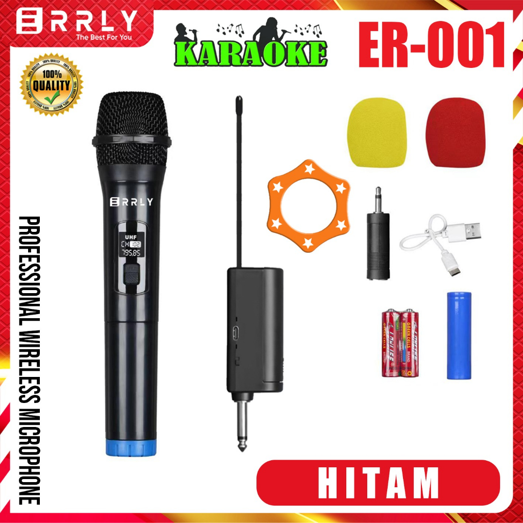 Jual Mic Karaoke Microphone Wireless Tanpa Kabel MIC2 MIC1 ERRLY ER001 Single ER002 Dual Digital ...