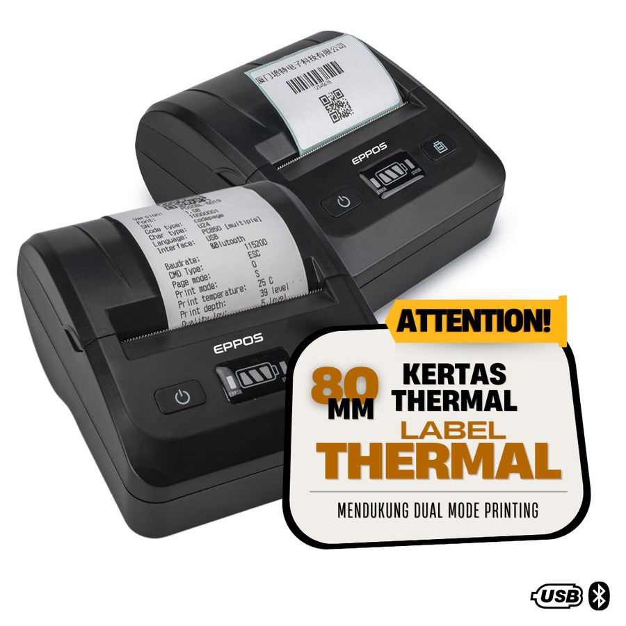 Jual Eppos EP8081 Mobile Printer Cetak Resi Struk Bluetooth Thermal ...