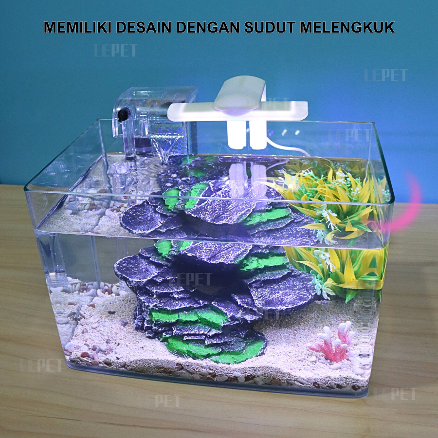 Jual LEPET Akuarium Ikan Mini 1 PAKET 289/388/425/489/550 Tangki Ikan ...