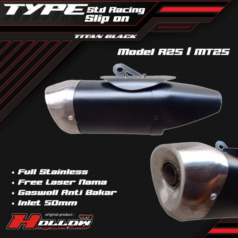 Jual knalpot Std Racing Hollowtech model Ori R25/MT25 Ready suara ...