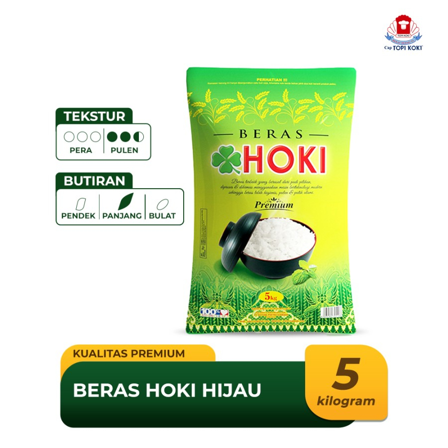 Jual Topi Koki Hoki Beras Setra Ramos Hijau dan Pink 5kg | Shopee Indonesia