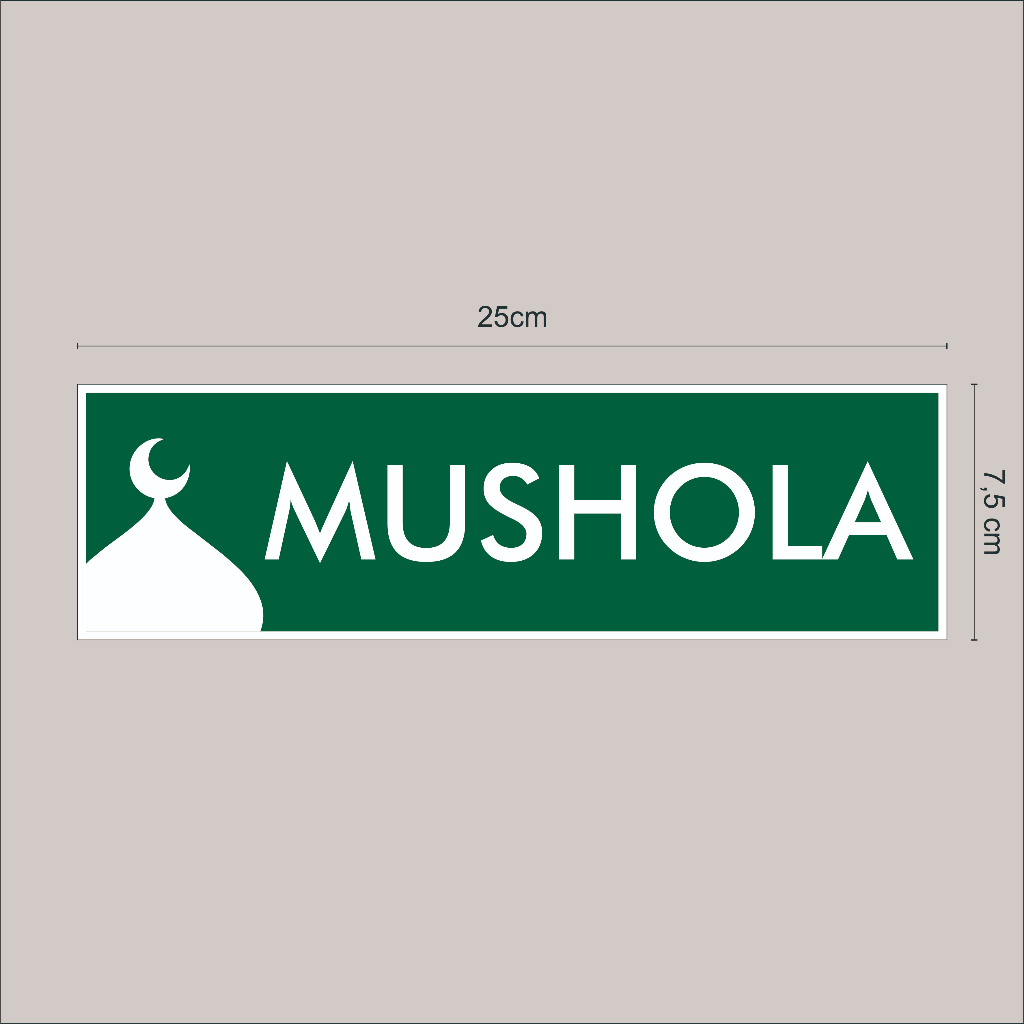 Jual Sticker MUSHOLA Waterproof Bahan Vinyl 25 x 7 Stiker Petunjuk ...
