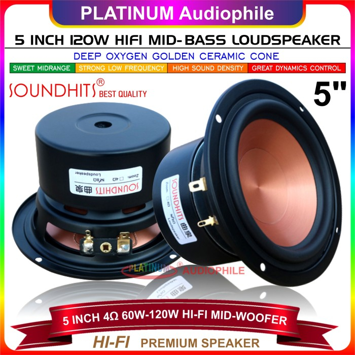 Jual Speaker 5 Inch Mid Bass Mid Woofer Hifi Speker 5.5" 4 ohm 120W Mid ...