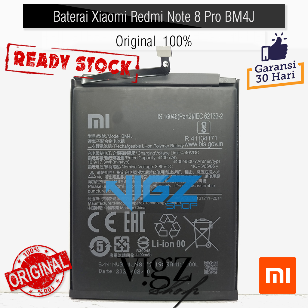 Jual Baterai Xiaomi Redmi Note 8 Pro BM4J Original 100% Batre Battery ...