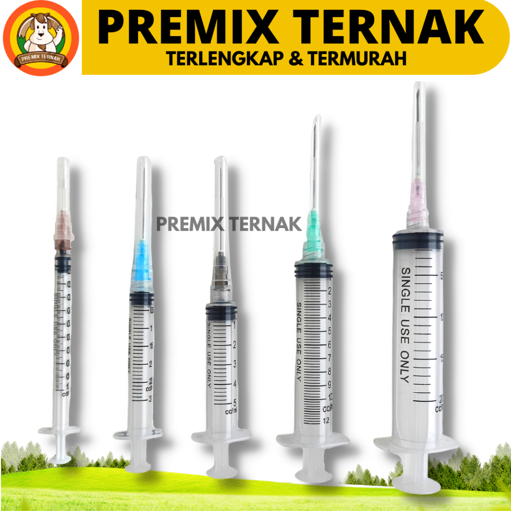 Jual SYRINGE Spet Spuit Suntikan 1ml 3ml 5ml 10ml plus Jarum Untuk ...