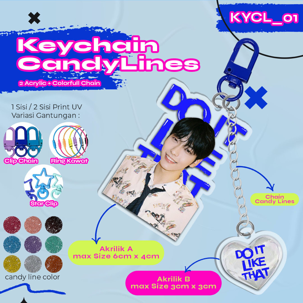 Jual Custom Gantungan Kunci Keychain CandyLines / Double Keychain ...