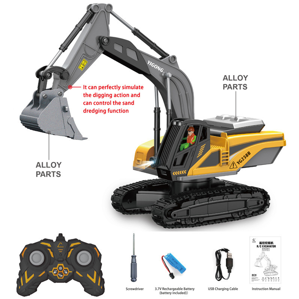 Jual JOJOTOY Excavator Remote Control 2.4Ghz Alloy Ekskavator Remote ...