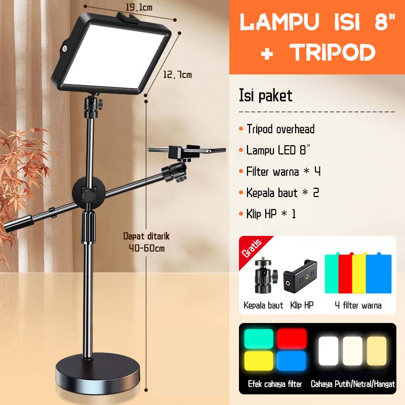 Jual Overhead Phone Stand + Led Lampu Stand Holder Phone Holder Bracket ...