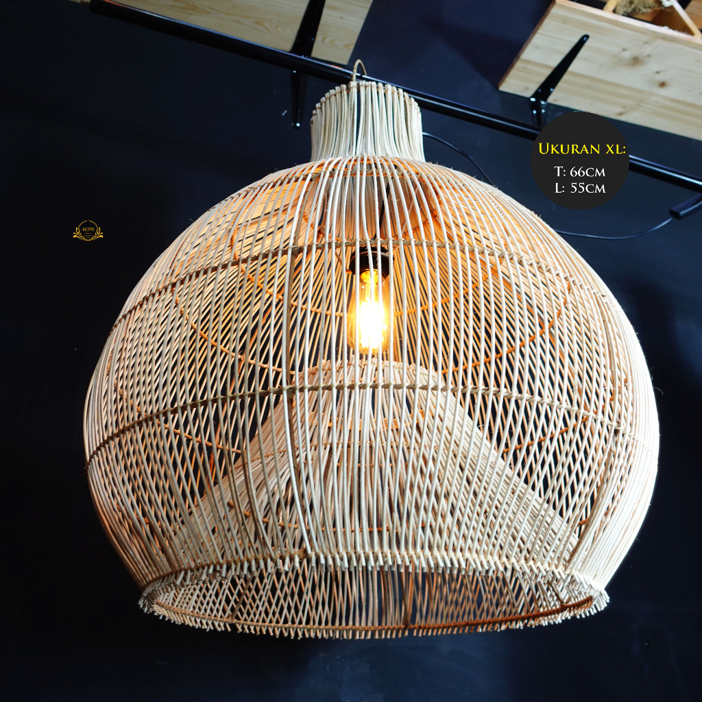 Jual Kap Lampu Rotan Sintetis Jumbo Murce Aesthetic/ Kap Lampu Jumbo ...