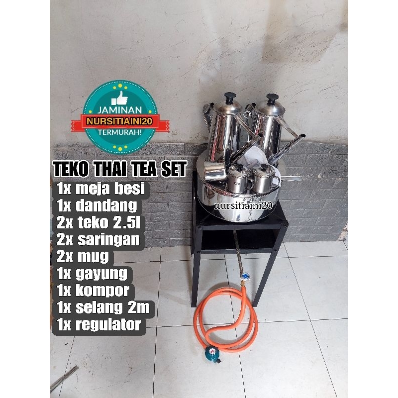 Jual Teko Thai Tea Set Lengkap/ Teko Teh / Teko stainless / Dandang uap ...