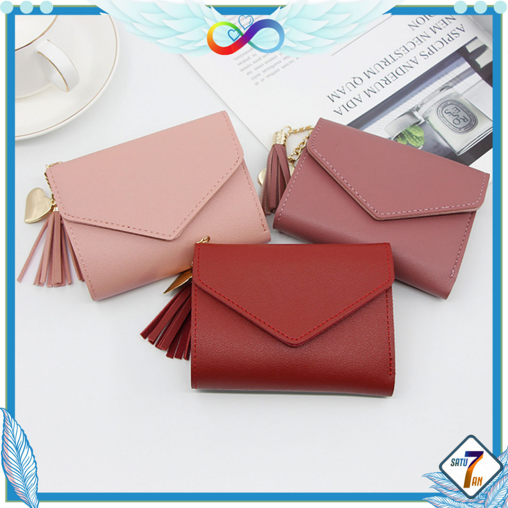 Jual Dompet Lipat Pendek Mini Wanita Dompet Uang Kartu Multifungsi ...