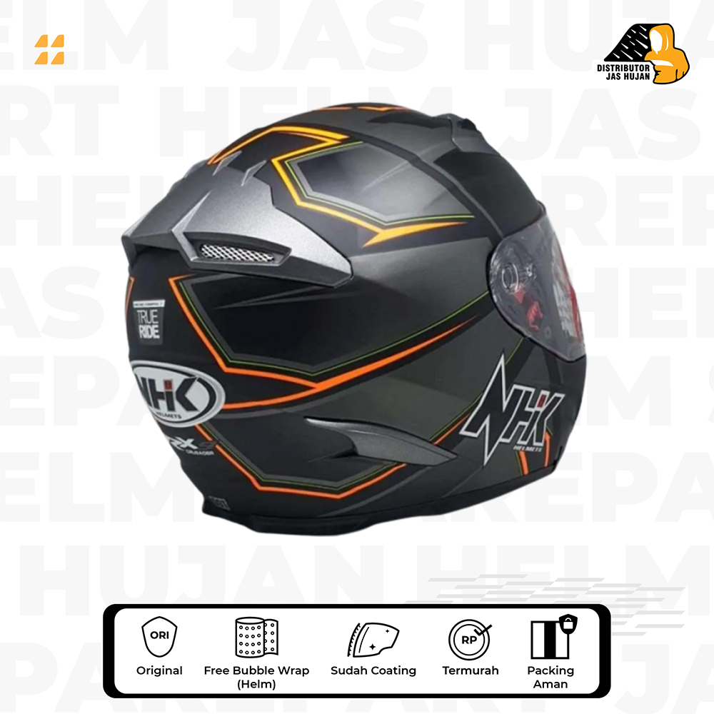 Jual Helm NHK RX9 Hawk Gunmetal Orange | Shopee Indonesia