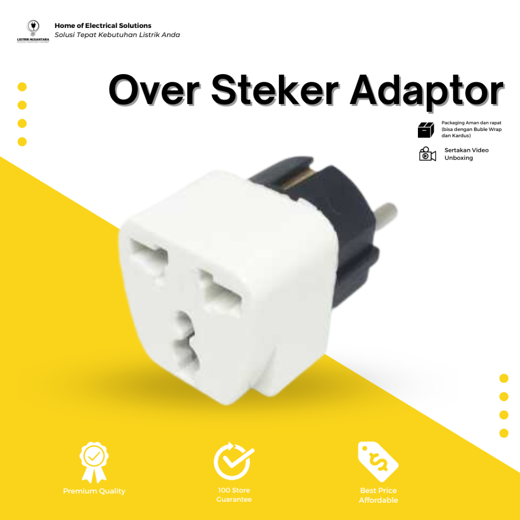 Jual Over Steker Adaptor Model Broco Colokan Universal Kaki 3 ke 2 SNI ...