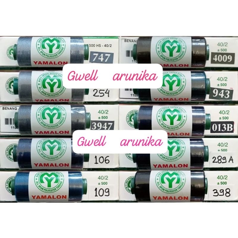 Jual BENANG JAHIT YAMALON 500 METER PER 1 PCS KATALONG WARNA ABU2 ...