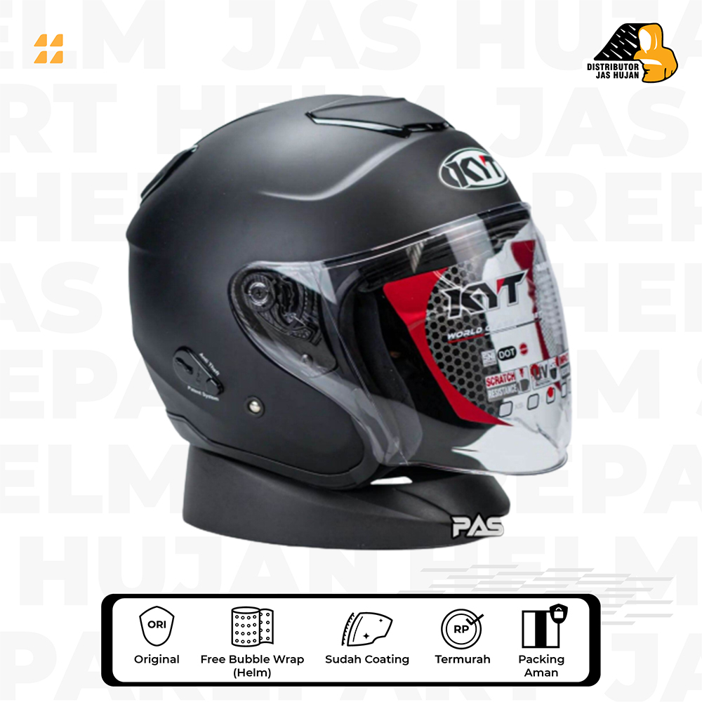 Jual HELM KYT KYOTO HITAM DOFF ORIGINAL | Shopee Indonesia