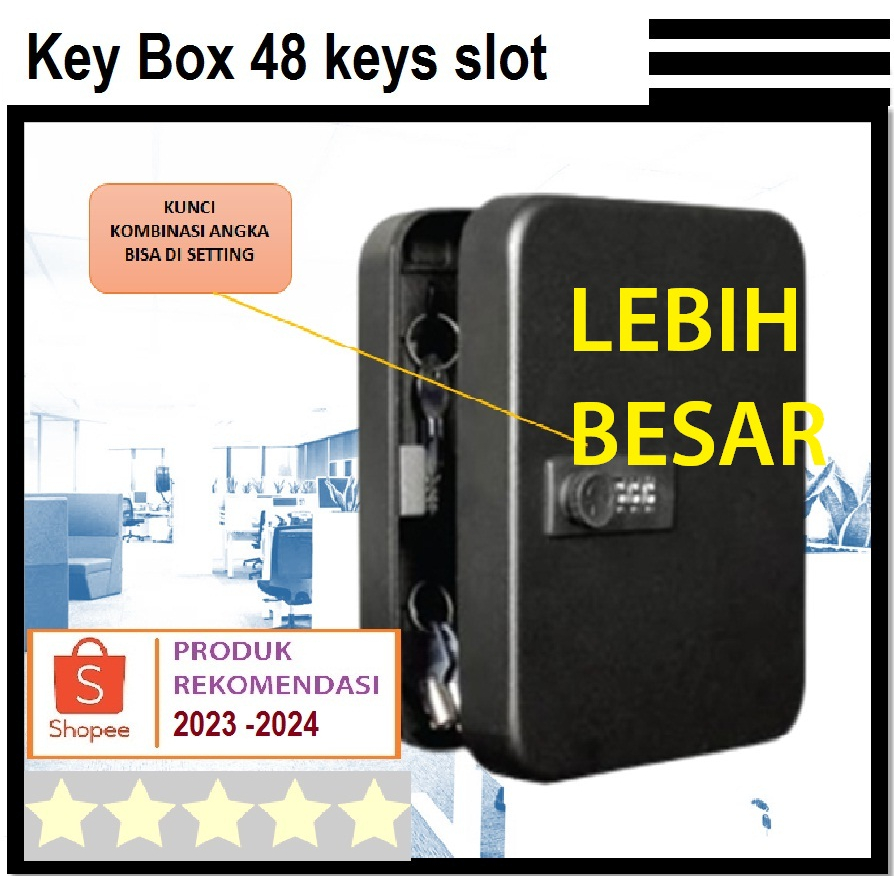 Jual TERBESAR Key Box gantungan kunci tempel dinding 48 keys brankas ...